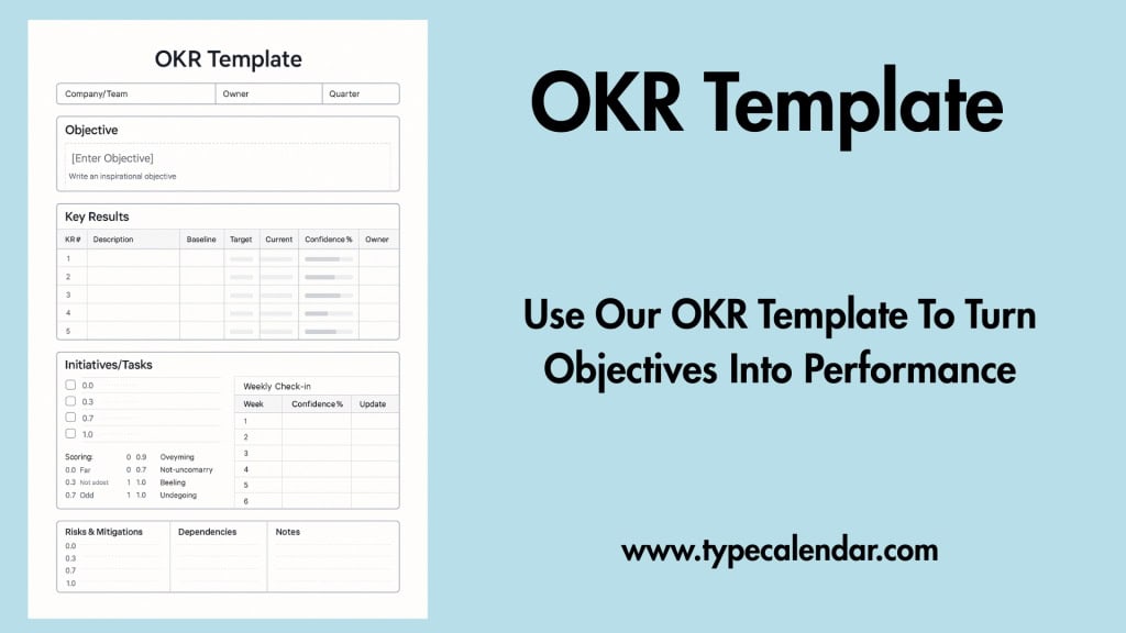 45+ Free Printable OKR (Objectives And Key Results) Templates