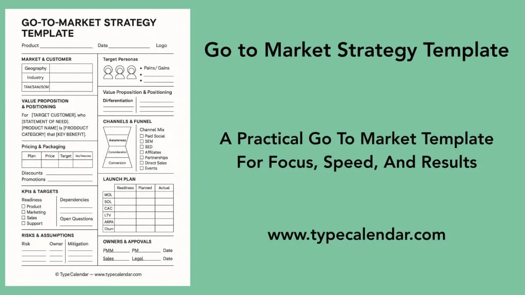 Free Printable Go To Market Strategy Templates [PPT, PDF]