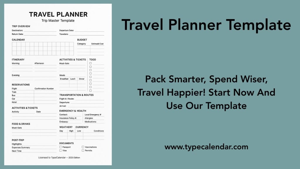 45 Free Printable Travel Planner Templates [Excel, Word]