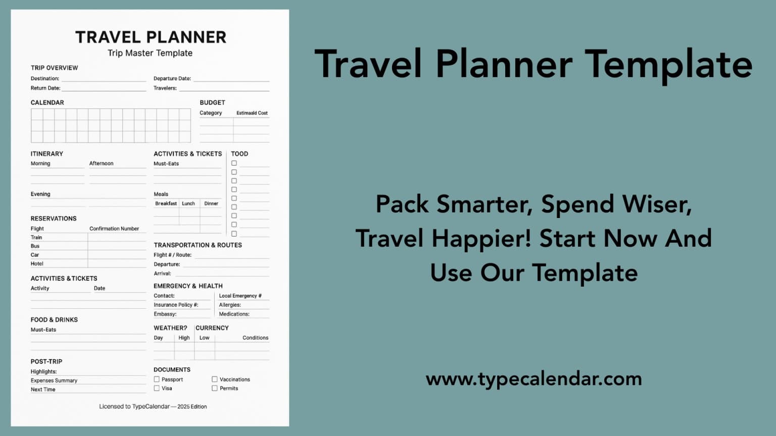 45 Free Printable Travel Planner Templates [Excel, Word]