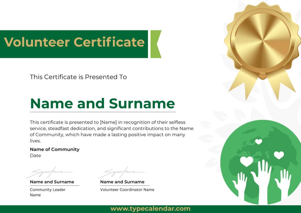 31 Free Printable Volunteer Certificate Templates