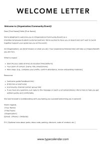 48 Free Printable Welcome Letter Templates [Word]